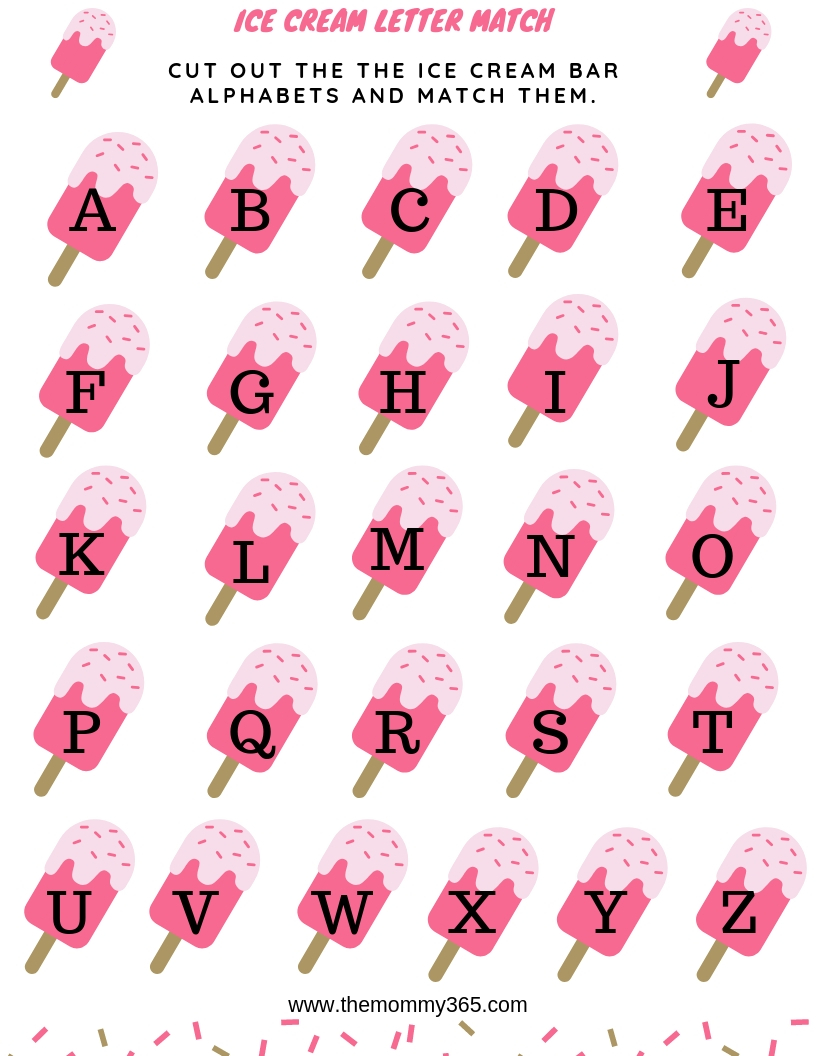 Ice Cream Letter Match: A Free Alphabet Printable for Preschoolers