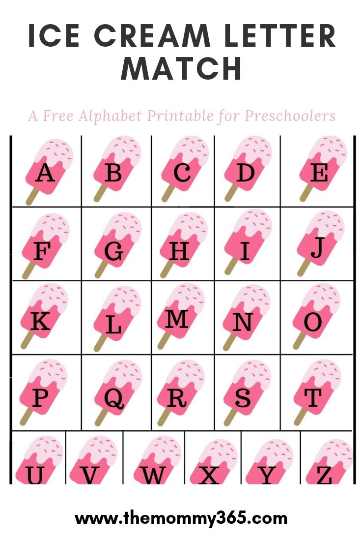 Ice Cream Letter Match: A Free Alphabet Printable for Preschoolers